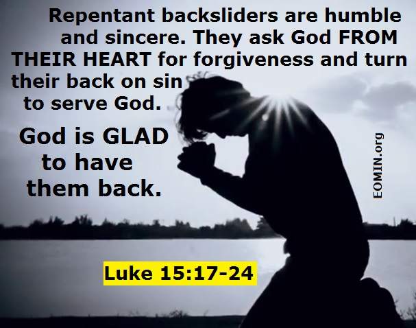 Backsliding or Backslider GOD WANTS YOU BACK
